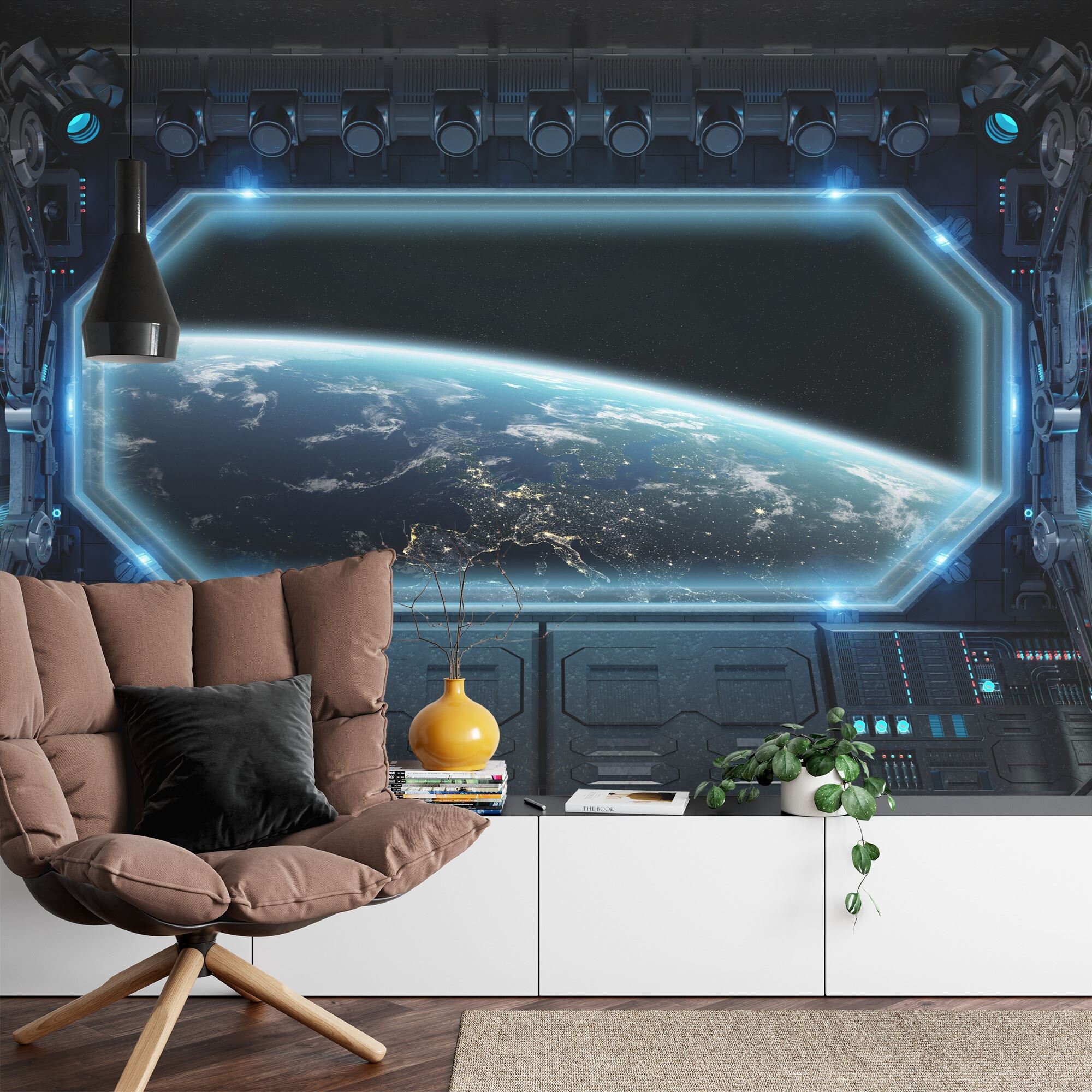 Outer Space Spaceship Window View Gift, Stars Astronomy Kids Room Decor ...