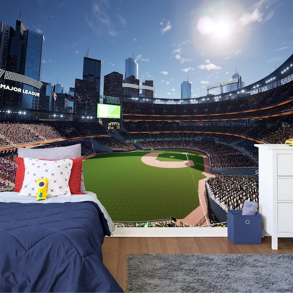 Baseball Stadium Wall Mural - Etsy