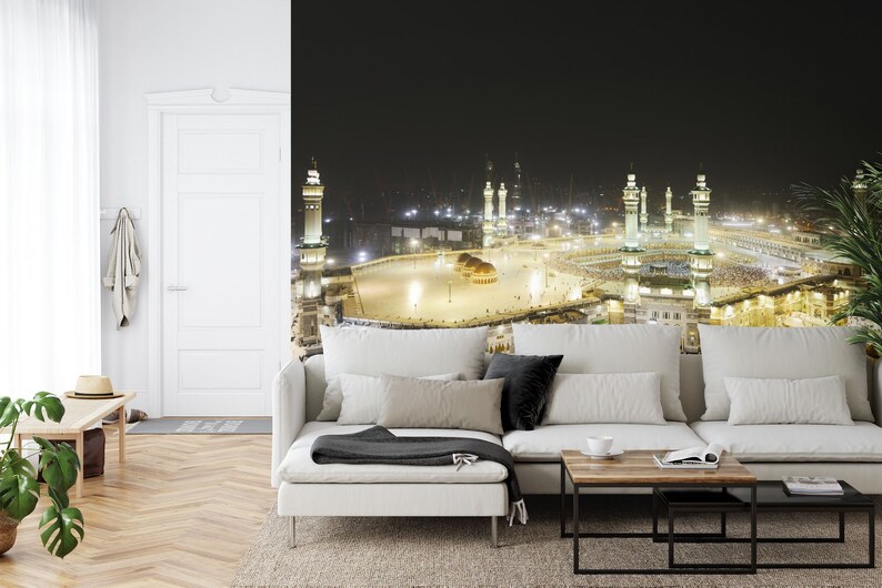 Kaaba Sacred Site Mural, Islamic Art Print, Peel and Stick Wallpaper - Etsy