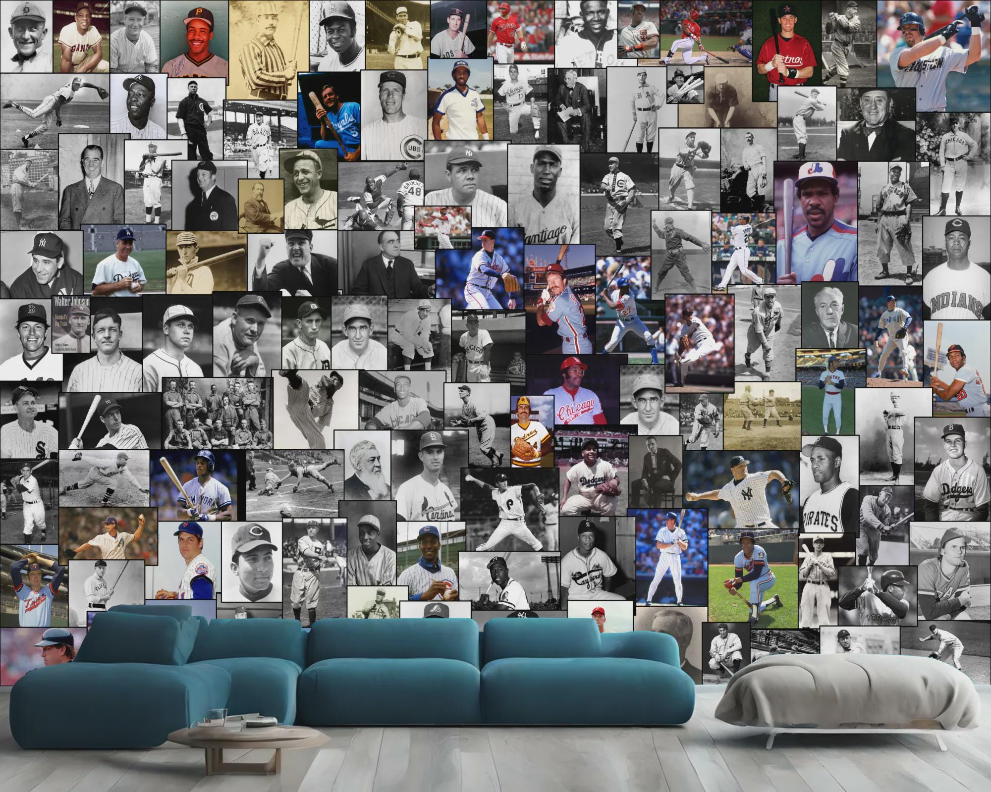 Baseball Legends Hall of Fame Wallpaper Mural, Kids Room, Peel and ...