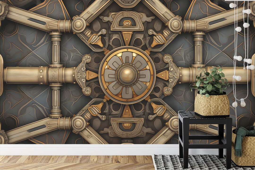 Mechanical Steampunk Symmetrical Gift Decor, Art Print Photomural ...