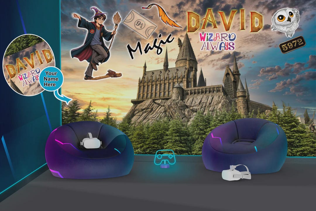 Wizard Magic Mural | Kids Room Wallpaper Easy-install Peel and Stick - Etsy