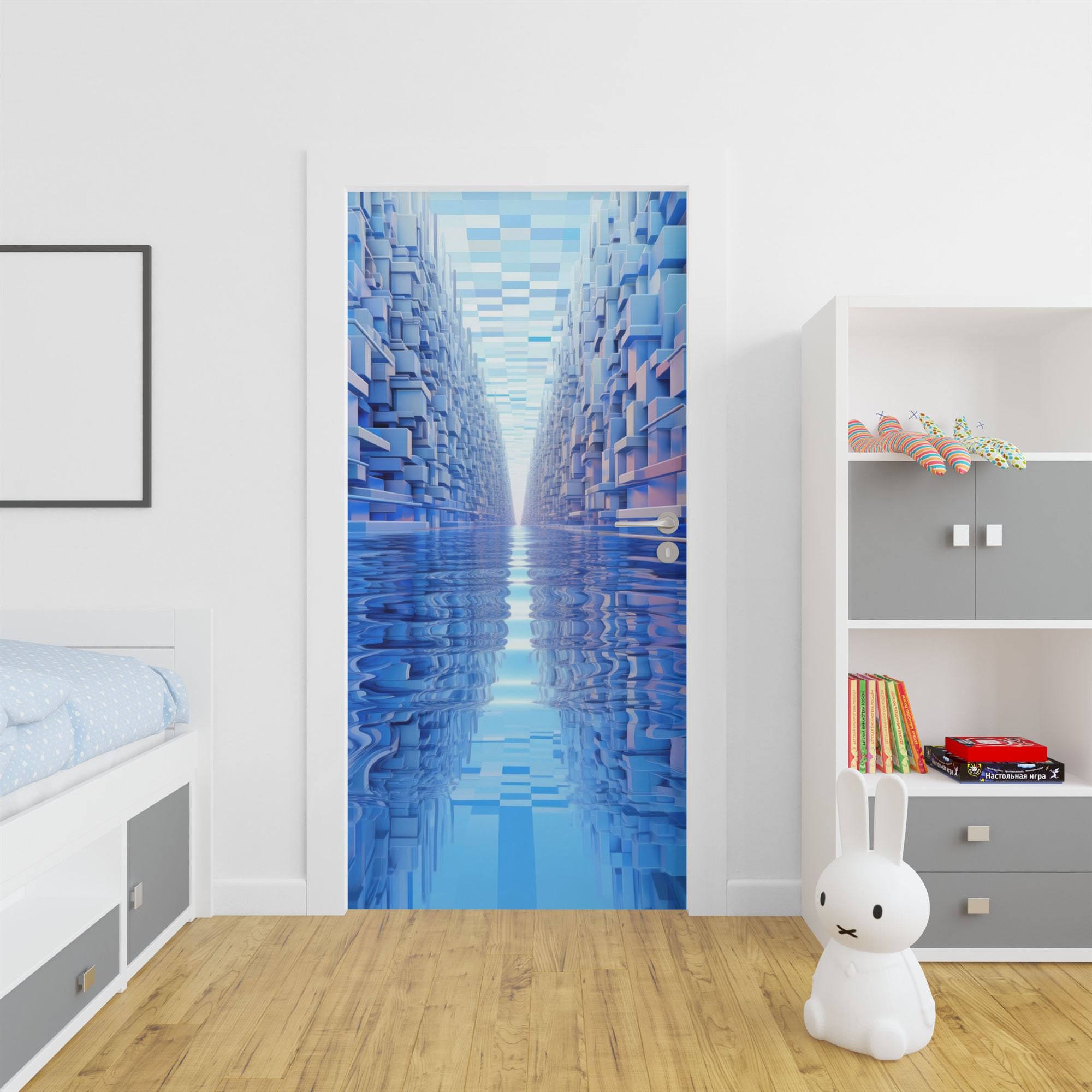 Optical Illusion Door Decal, Peel and Stick Removable Wall Sticker 91cm ...