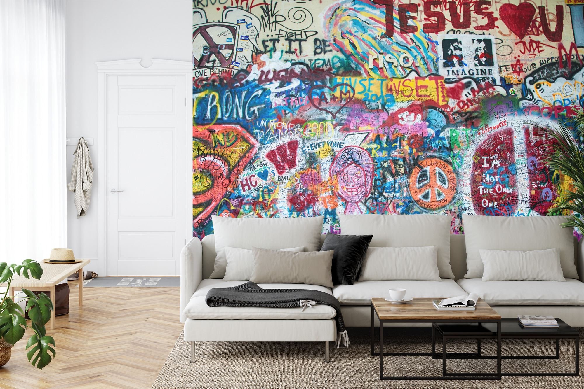 Colorful John Lennon Street Art Graffiti Gift, Art Print Photomural ...