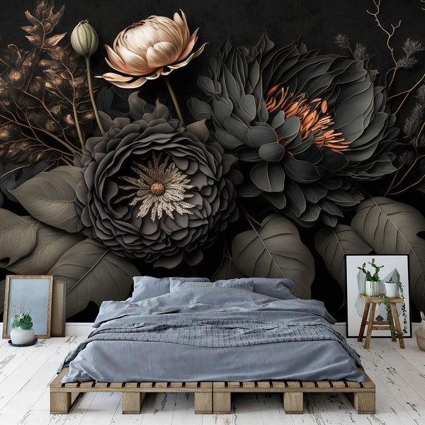 Black Peel and Stick Wallpaper - Etsy