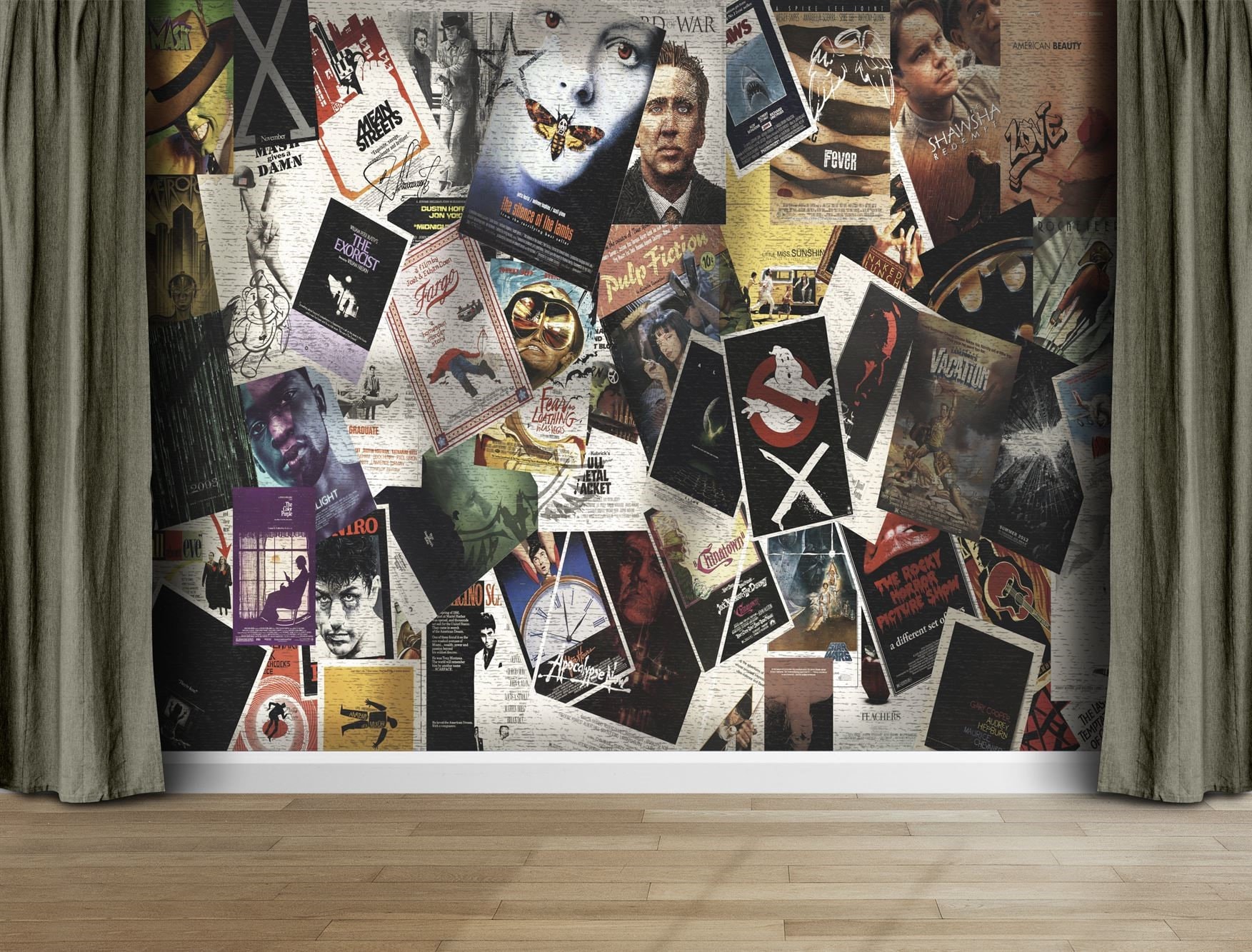 Movie Posters Collage Home Theater TV Room Gift Art Print Photomural ...