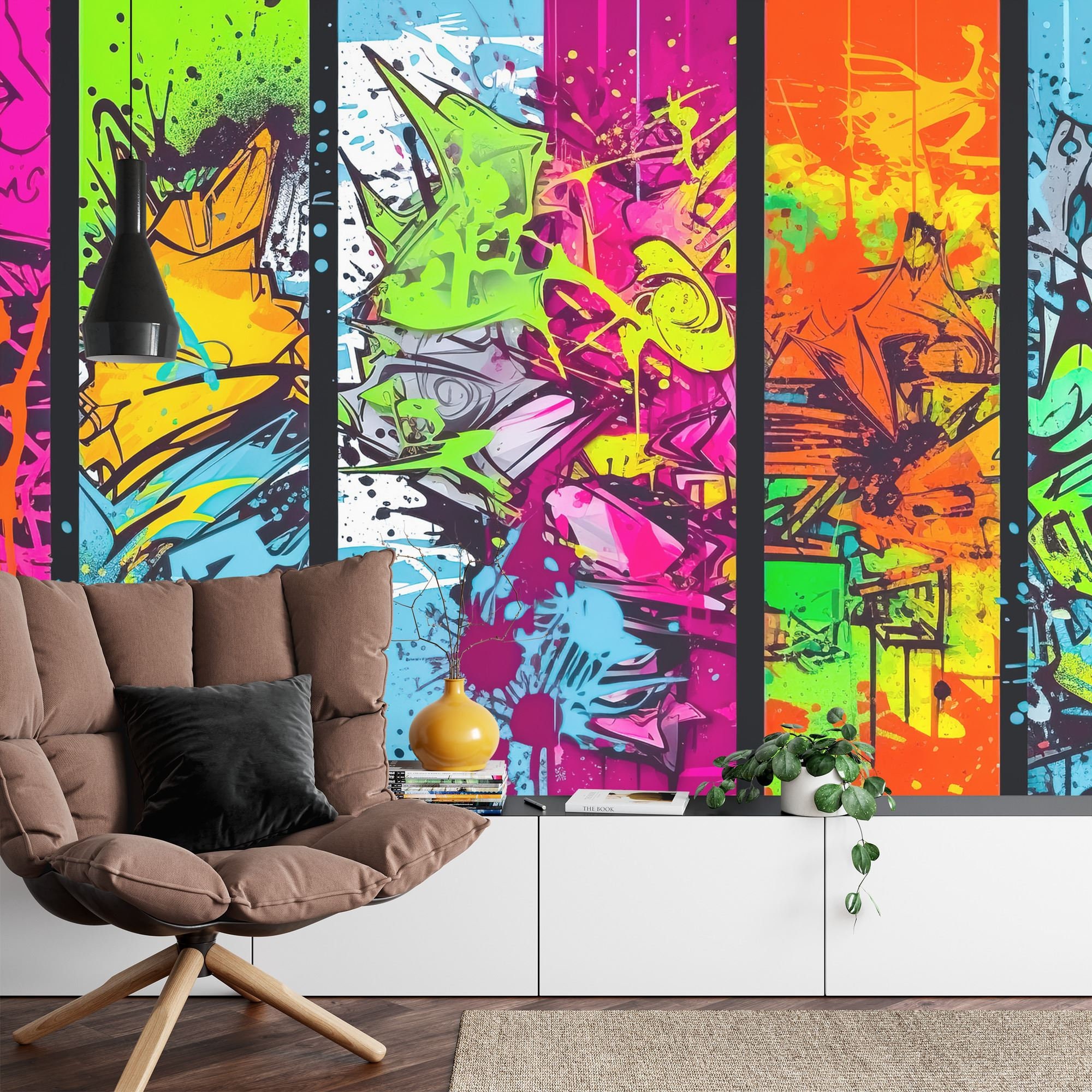 Colorful Graffiti Paint Splatter Fragments AI Gift Art Print Photomural ...