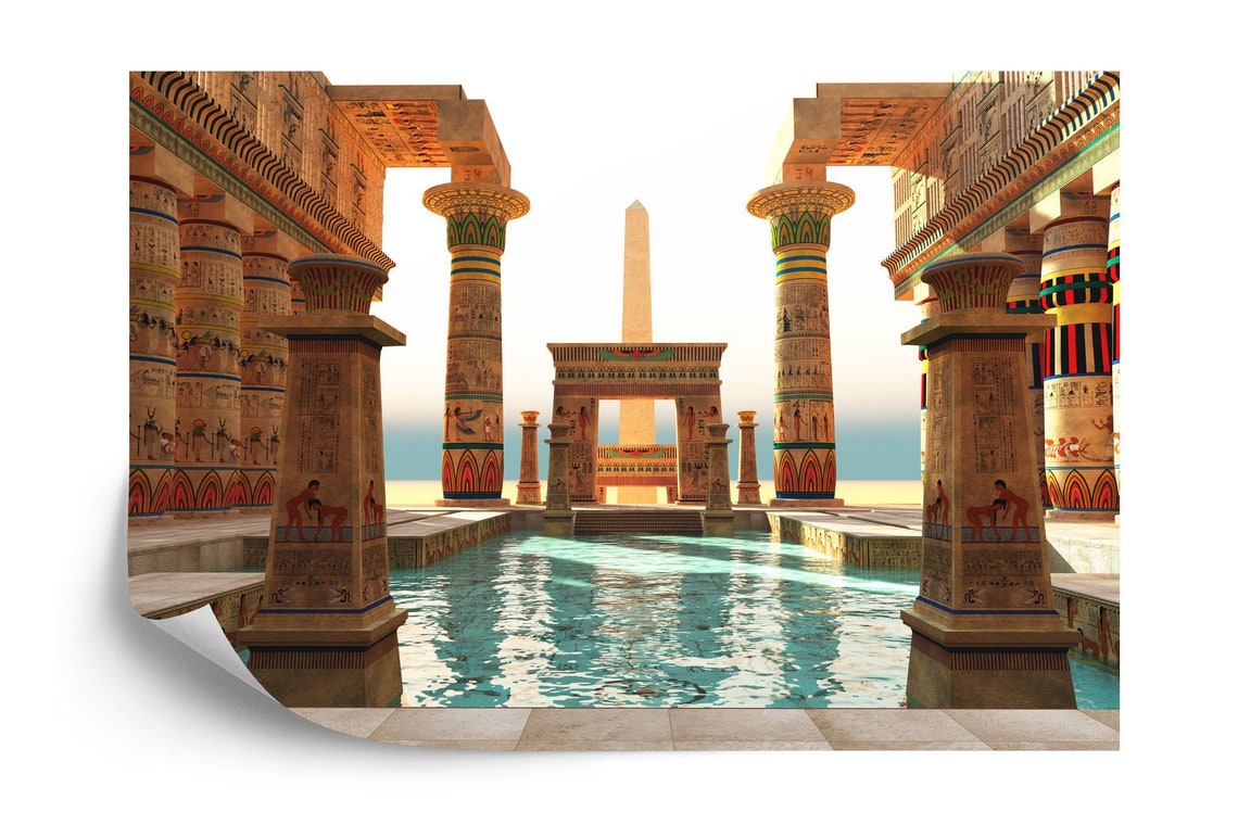 Ancient Egypt Swimming Pool Hieroglyphic Engravings, Sunny Temples Easy ...