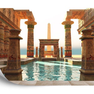 Ancient Egypt Swimming Pool Hieroglyphic Engravings, Sunny Temples Easy ...