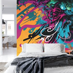 Colorful Graffiti Paint Splatter Fragments AI Gift Art Print Photomural ...