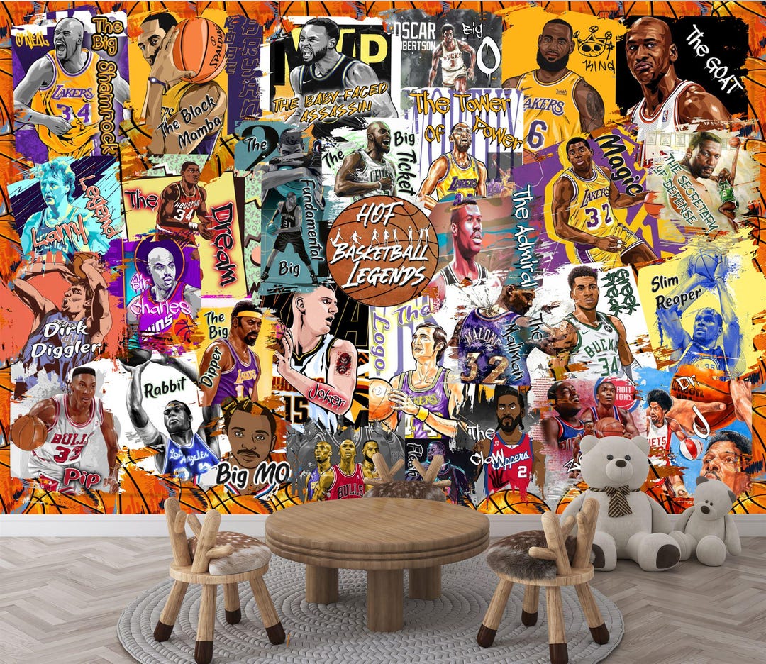 Basketball Stars Legends Basketball Stars Boys Room Decor, Art Print ...
