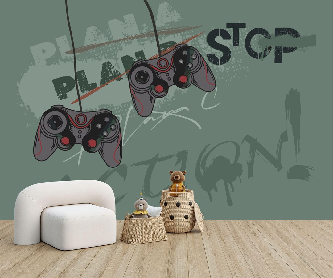 Gaming Room Wallpaper Mural, Peel and Stick Wall Decal - Etsy