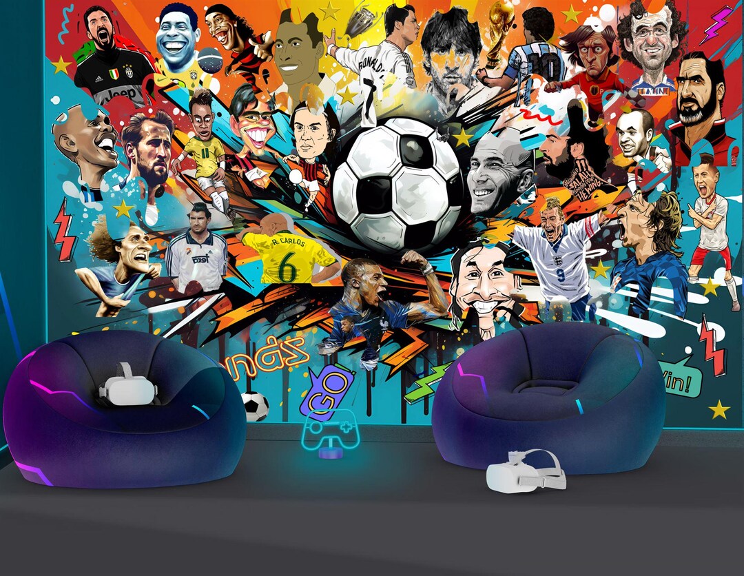 Football Soccer Legends Football Stars Boys Room Decor, Art Print ...