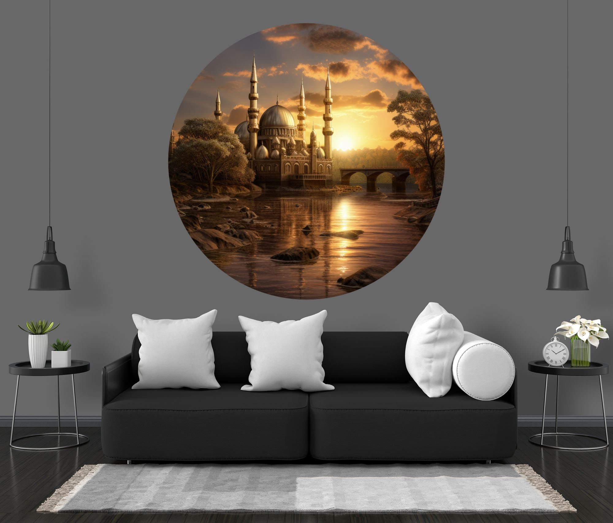 Islamic Ornament Ritual Art Circle Poster Photomural Wall Décor Easy ...