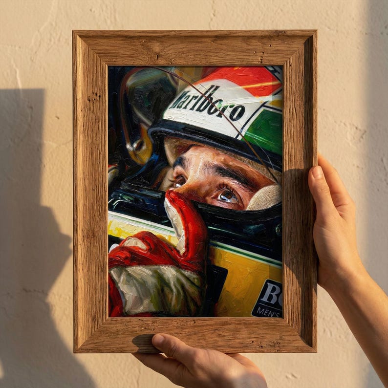 Ayrton Senna F1 Poster | Impasto Oil Painting Style Print | Formula 1 ...