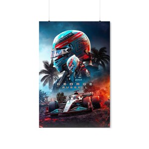 George Russell Poster Formula 1 Wall Art George Russell Sim Racing ...