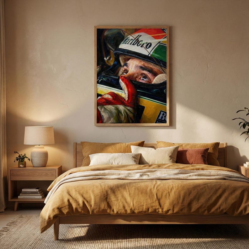 Ayrton Senna F1 Poster | Impasto Oil Painting Style Print | Formula 1 ...