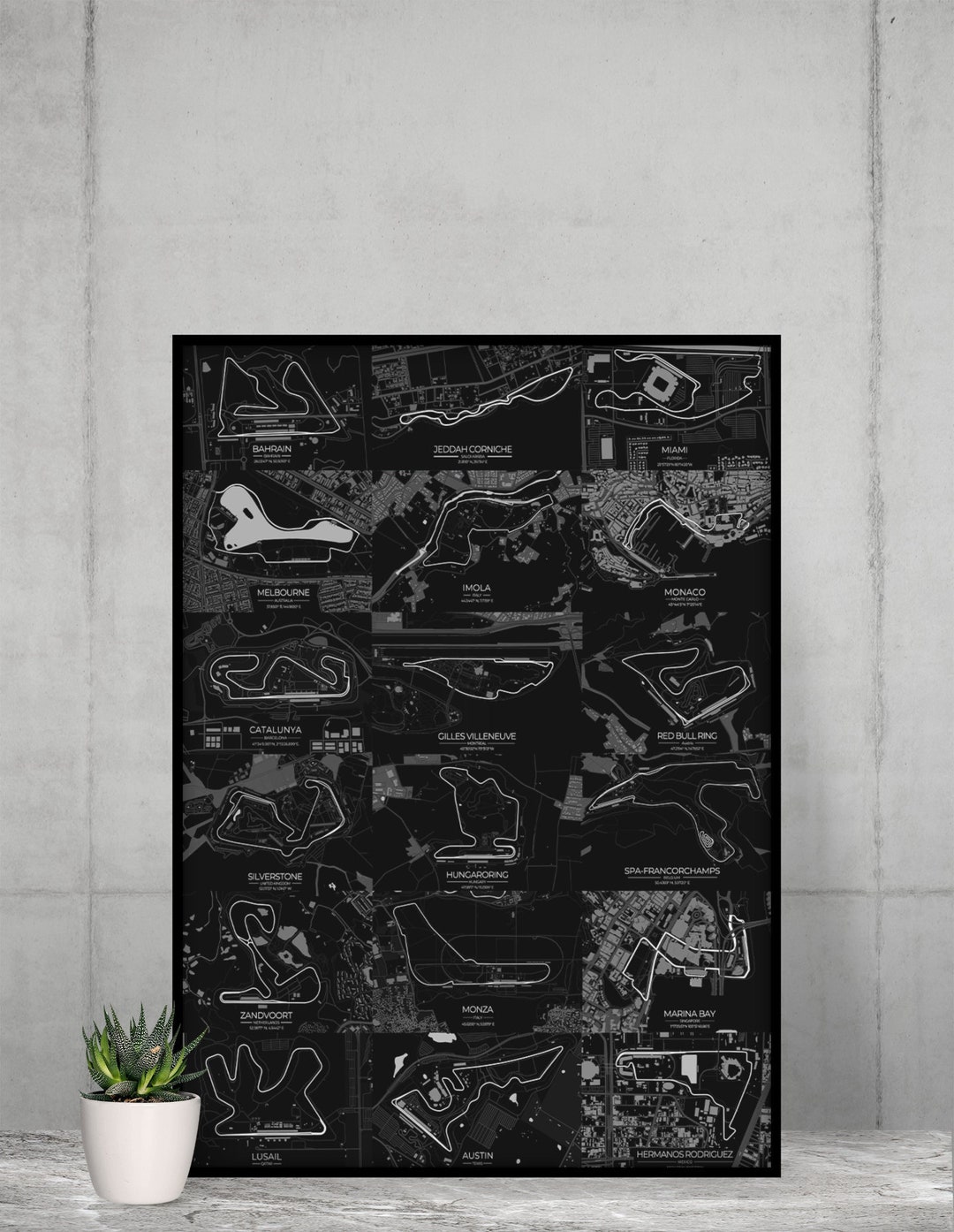 2023 Track Poster Formula 1 Wall Art F1 Track Poster Sim Racing Decor ...