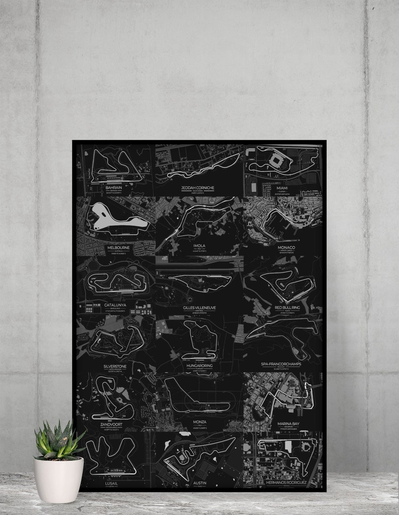 2023 Track Poster Formula 1 Wall Art F1 Track Poster Sim Racing Decor ...