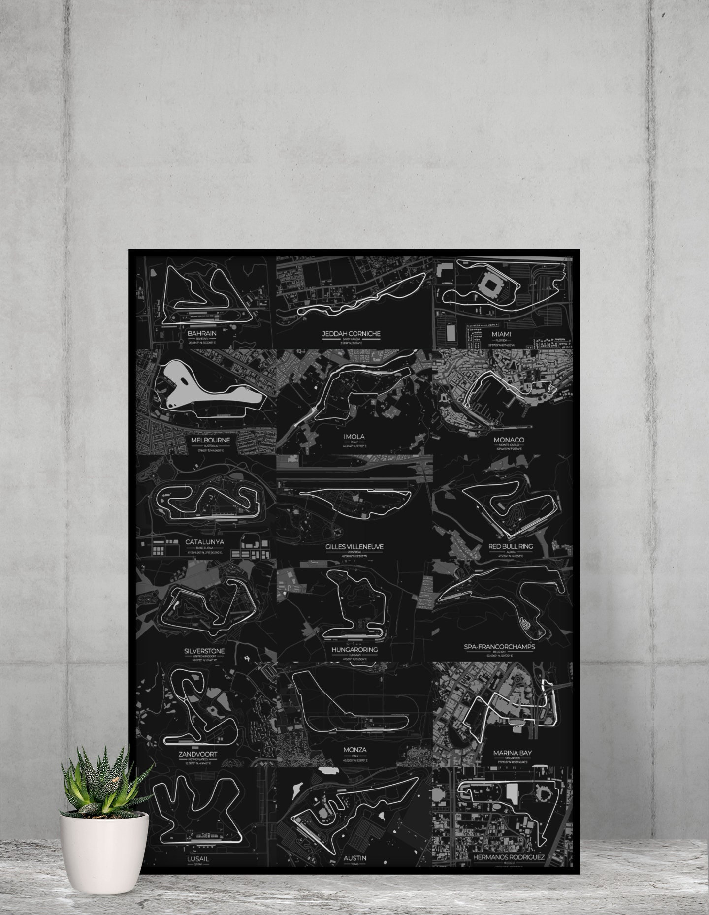 2023 Track Poster Formula 1 Wall Art F1 Track Poster Sim Racing Decor ...