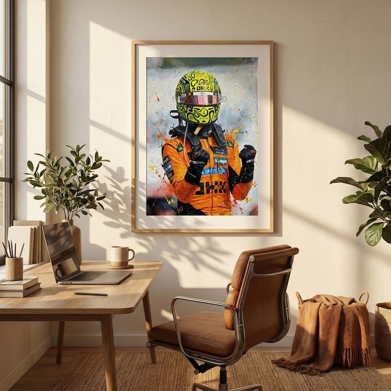 Lando Norris LN4 Art Print | Formula 1 Mclaren Wall Decor | Neon Yellow ...