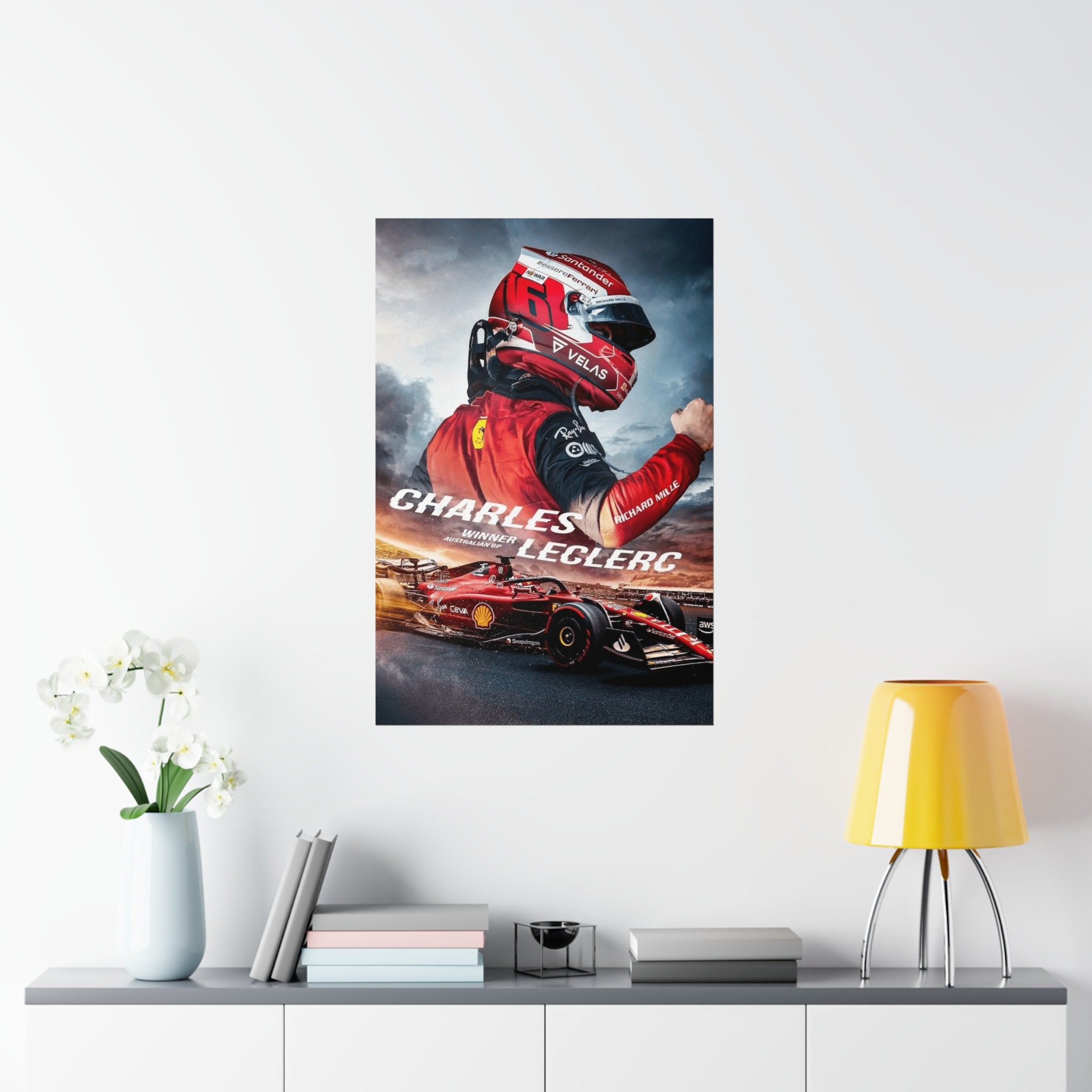 Charles Leclerc Poster Formula 1 Wall Art Chales Leclerc Sim Racing ...