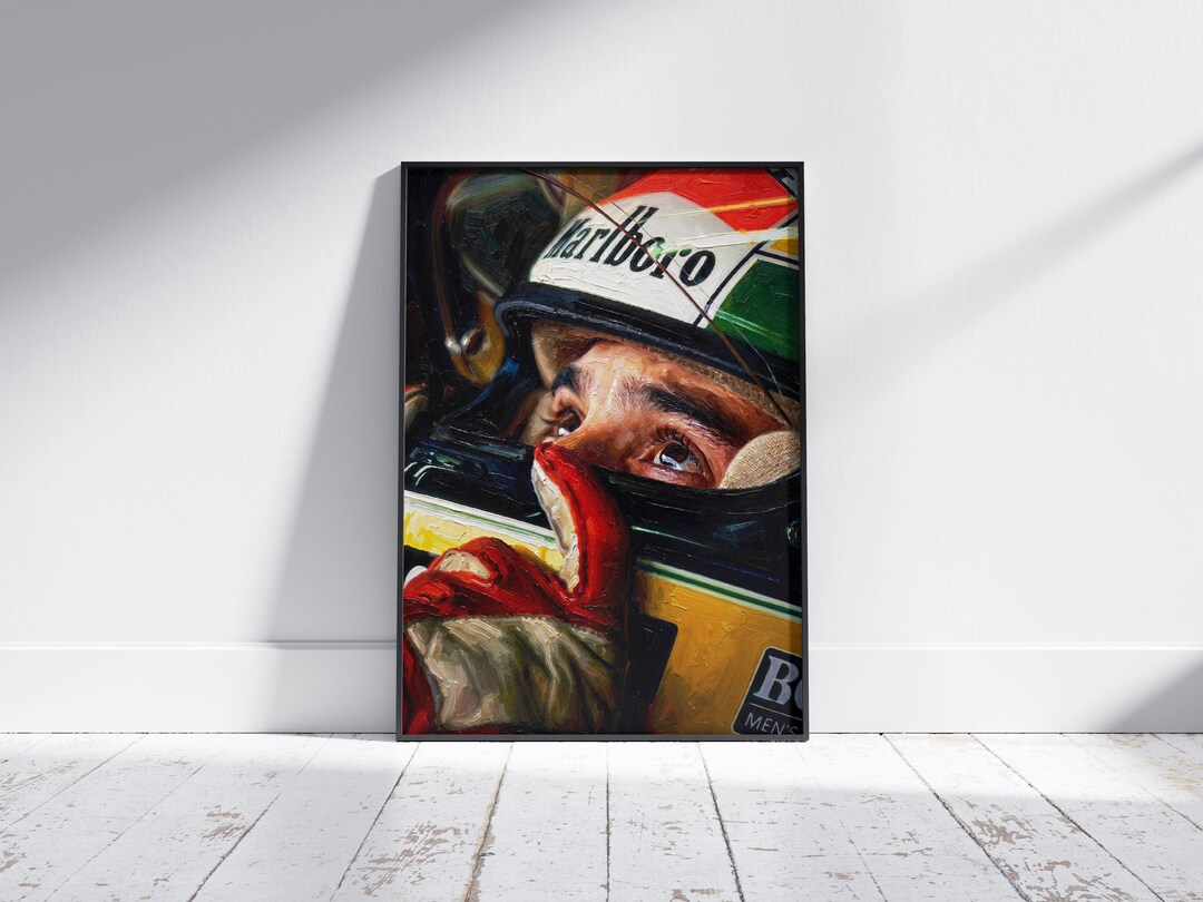 Ayrton Senna F1 Poster | Impasto Oil Painting Style Print | Formula 1 ...
