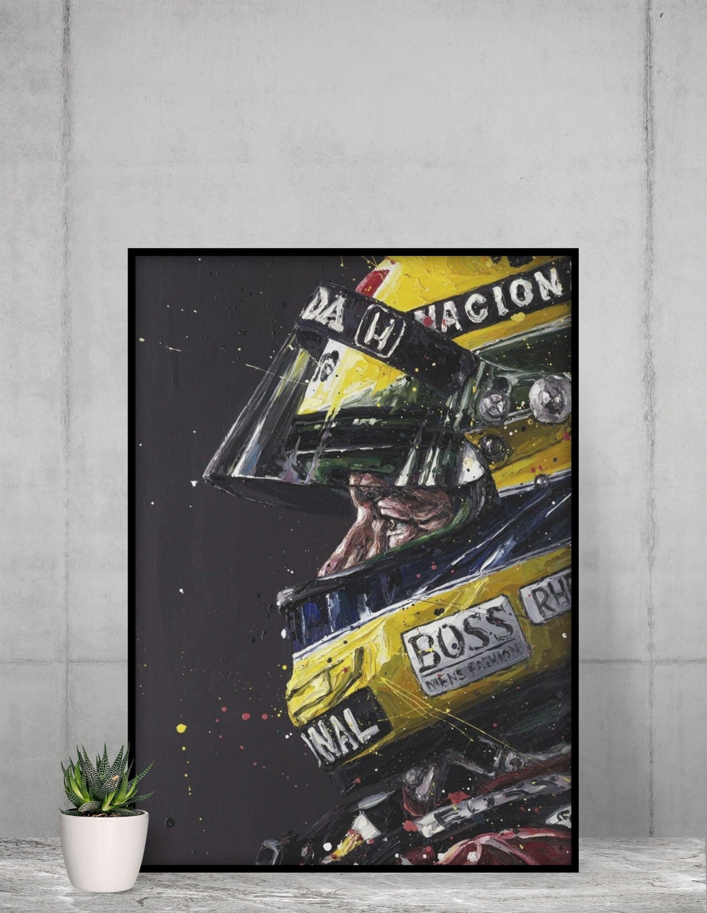 Ayrton Senna Painting Poster Formula 1 Wall Art Ayrton Senna Sim Racing ...