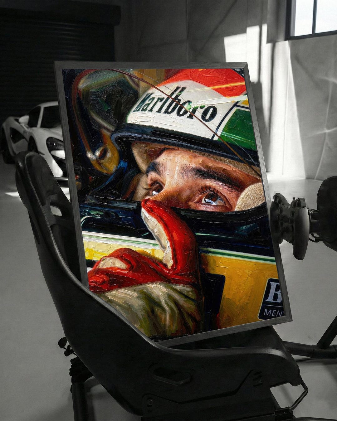Ayrton Senna Poster | F1 | Impasto Oil Painting Print | Formula 1 ...