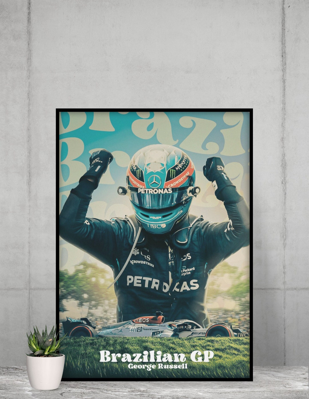 George Russell Poster Formula 1 Wall Art George Russell Sim Racing ...