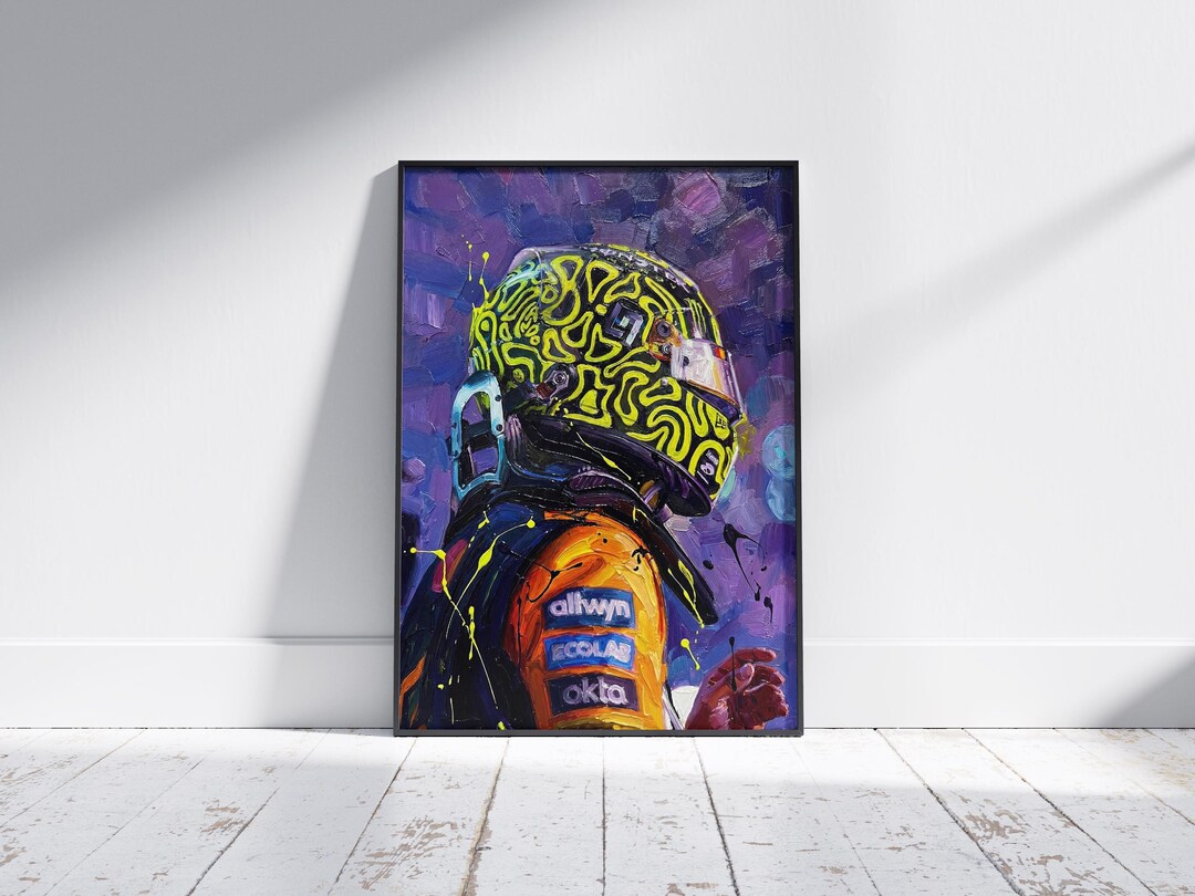 Lando Norris LN4 Art Print | Formula 1 Mclaren Wall Decor | Neon Yellow ...