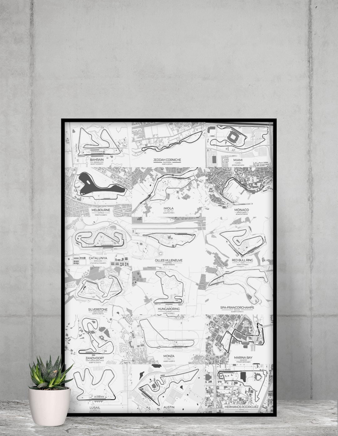 2023 Track Poster Formula 1 Wall Art F1 Track Poster Sim Racing Decor ...