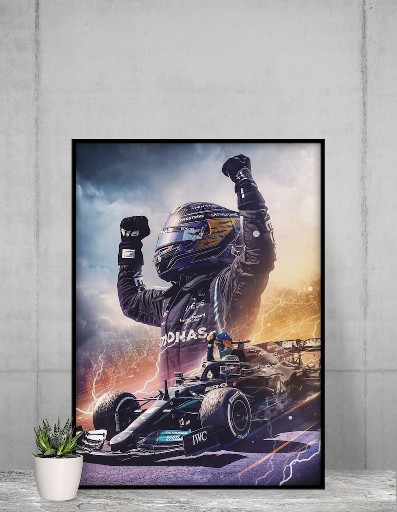 Lewis Hamilton Poster Formula 1 Wall Art Lewis Hamilton Sim - Etsy