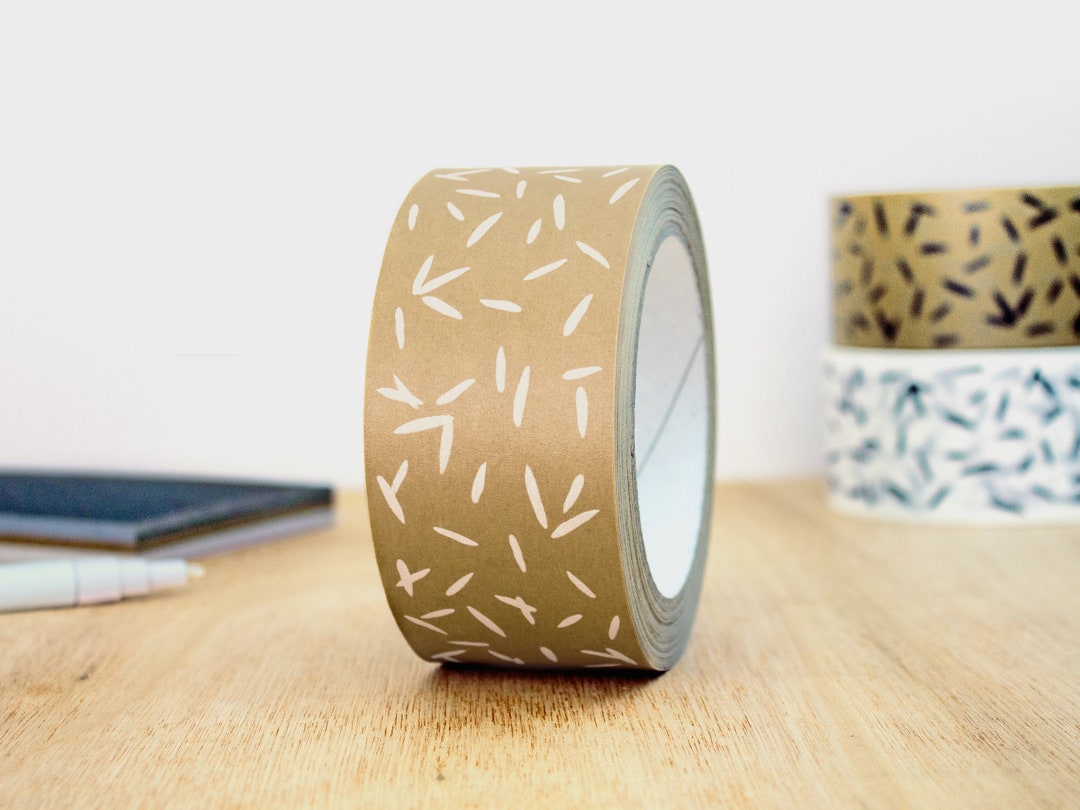 100% Recyclable Kraft Paper Packaging Tape White Scattered Seeds ...