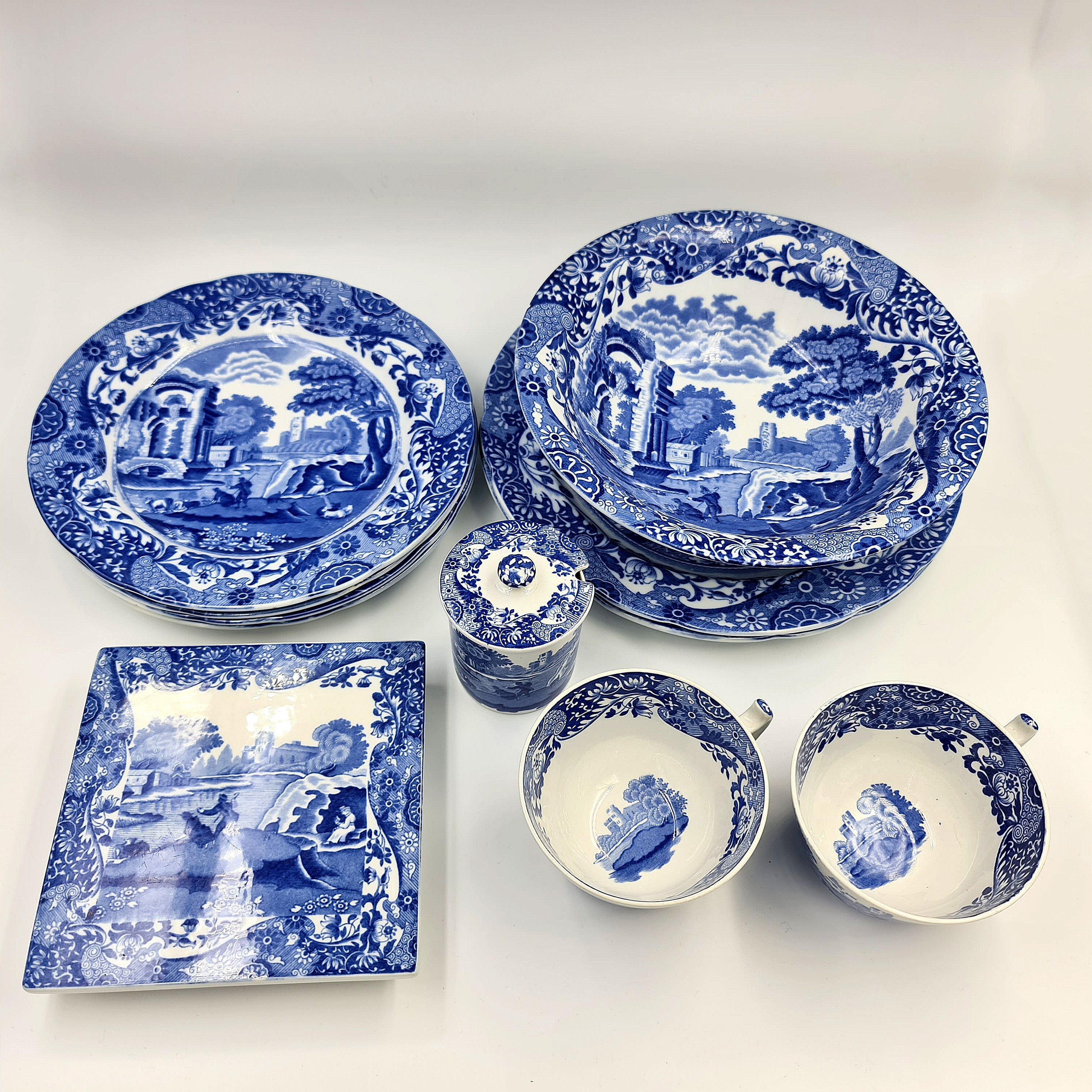Copeland Spode Blue Italian Vintage Dinner and Tea Set Pieces 12 Pieces ...