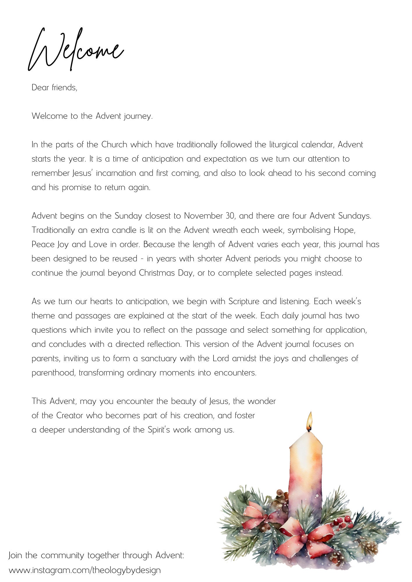 28 Day Advent Journal | Printable Journal | Advent Calendar | Journal ...