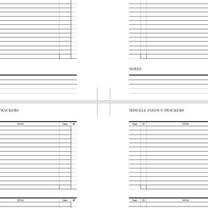 PRINTABLE A5 Miscellaneous Tracker Pages, A5 Ringed-planner Refill ...