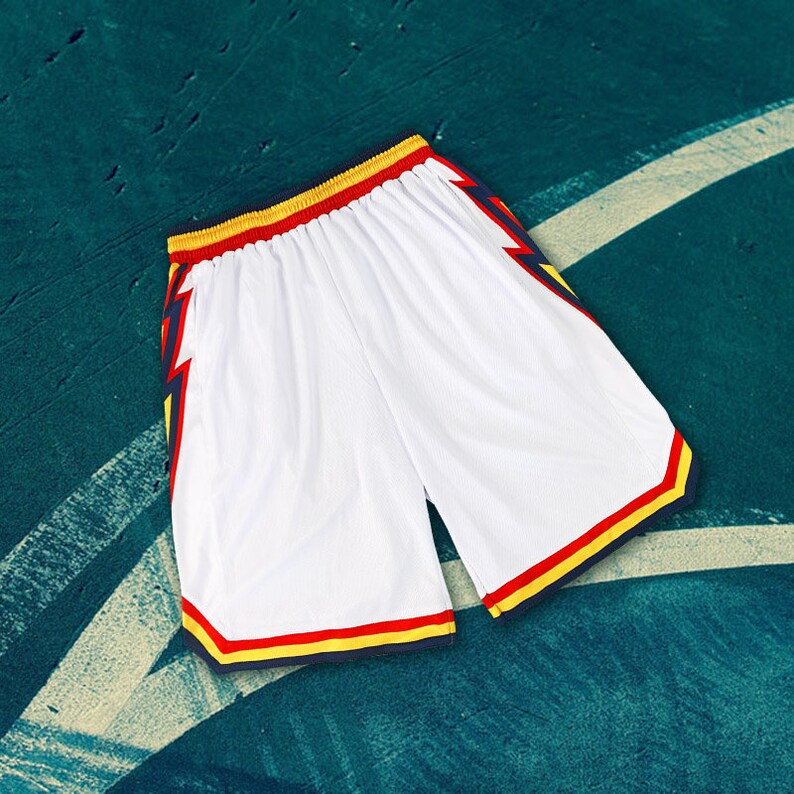 Lightning ( Yellow / Red) Basketball Shorts Athletic Quick Dry Workout ...