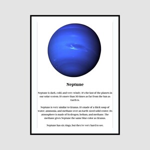 Neptune Planet, Neptune Printable Poster, Solar System, Digital Print ...