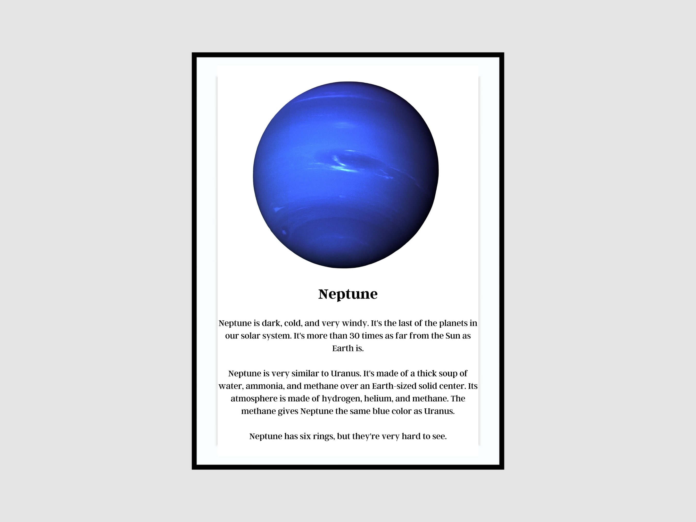 Neptune Planet, Neptune Printable Poster, Solar System, Digital Print ...
