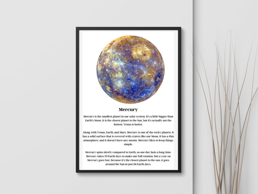 Mercury Planet, Mercury Printable Poster, Solar System, Digital Print ...