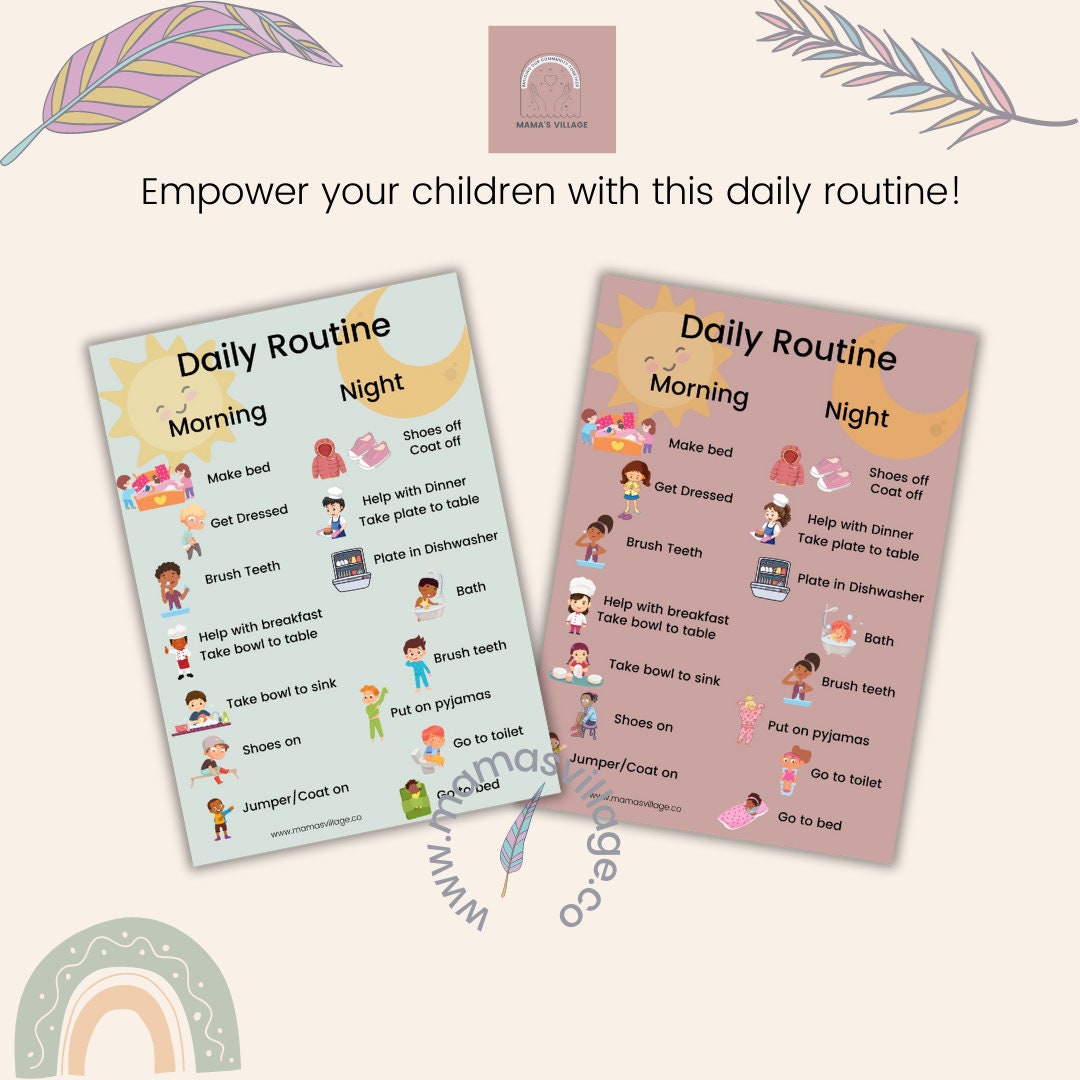 BUNDLE A3 Printable Daily Child Routine Chart Checklist - Etsy