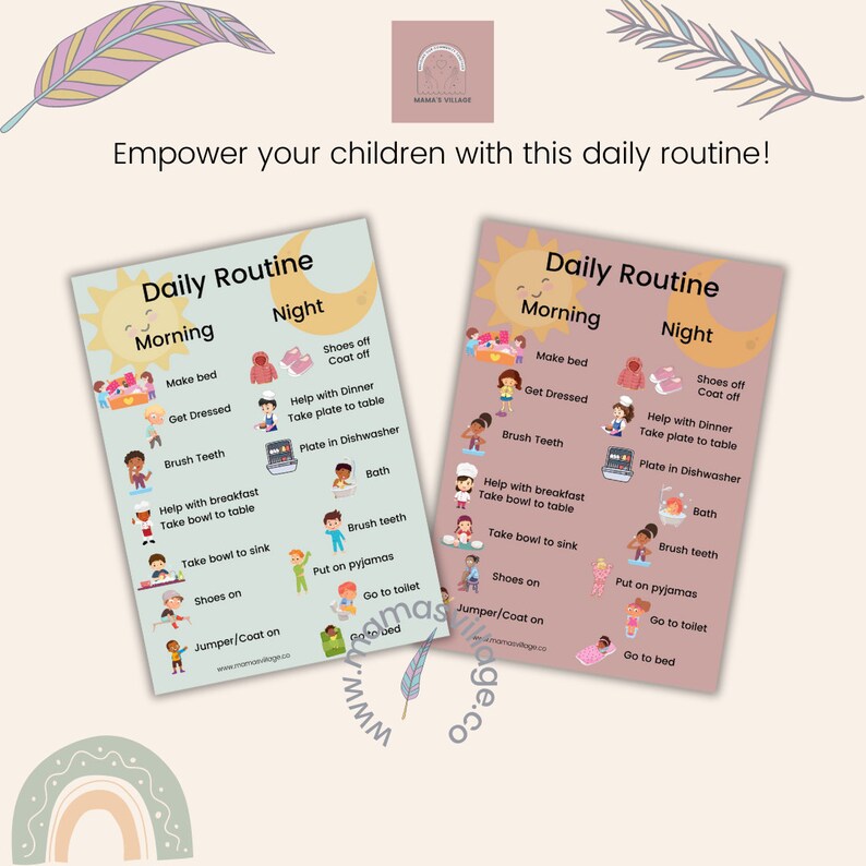 BUNDLE A3 Printable Daily Child Routine Chart Checklist - Etsy