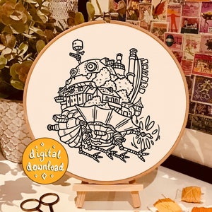 Howl’s Moving Castle Embroidery Template, Digital Download, Ghibli, 4 ...