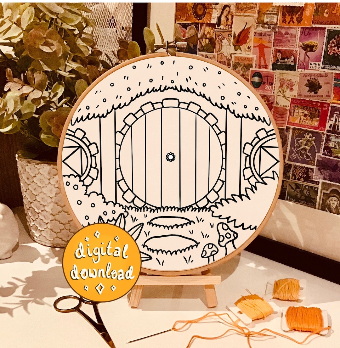 Hobbit House Embroidery Template, Digital Download, Lord of the Rings ...