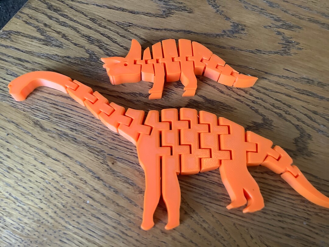 Flexi Dinosaurs 3 D Printed Model Stress Relief Fidget Toy - Etsy