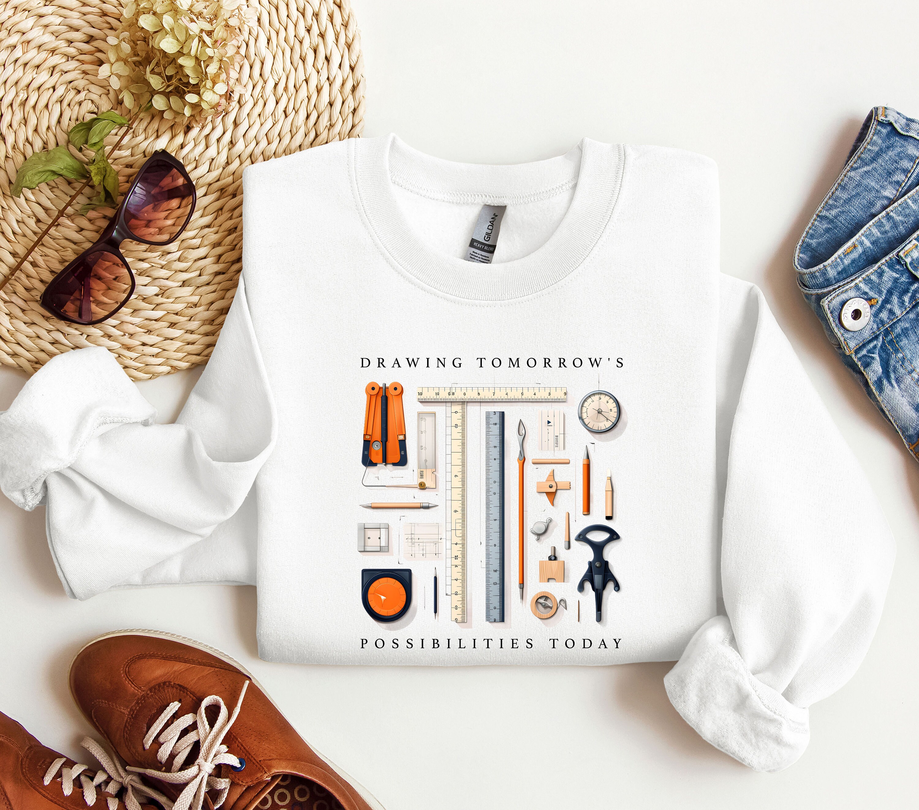 Architect's Tools Sweatshirt, Crewneck Sweater for Architect, Teachers ...