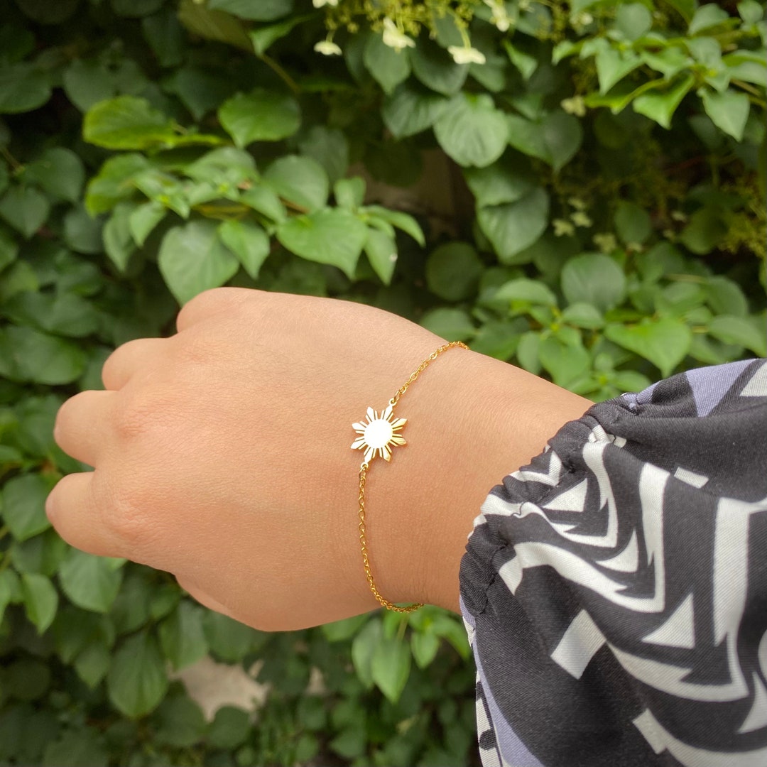 Araw Filipino Sun Bracelet – 18K Gold Plated Stainless Steel ...