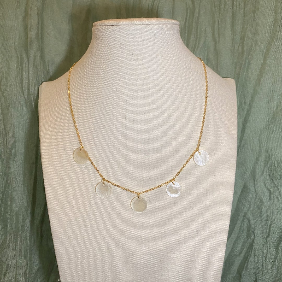 Dainty Capiz Shell Necklace | Stainless Steel | Lightweight | Filipino ...