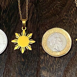 Araw Minimalist Necklace – Philippine Sun Pendant in 18K Gold Plated ...